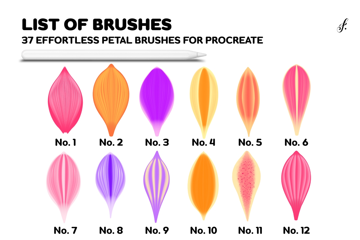 Daisy Procreate | 37 Procreate Effortless Petal Brushes, Add-ons | GraphicRiver